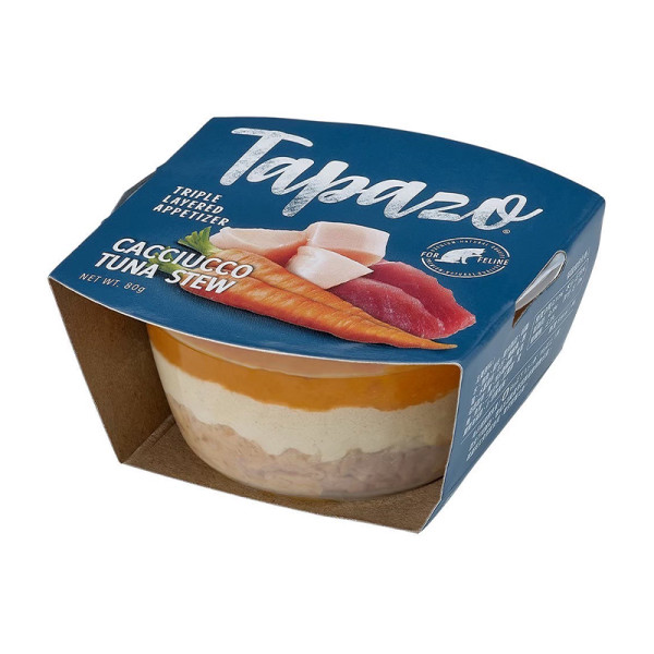 【Tapazo 特百滋】開胃三層杯80克【小鐵鍋海鮮燉】(1入)(貓副食罐頭)【每單限購1個】