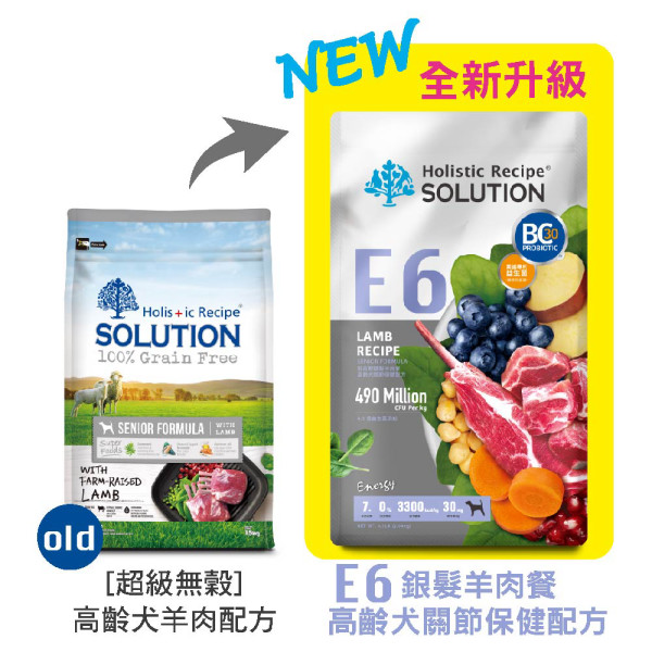 【耐吉斯 Solution】E6 銀髮羊肉餐 高齡犬關節保健 4.5磅 (狗飼料)