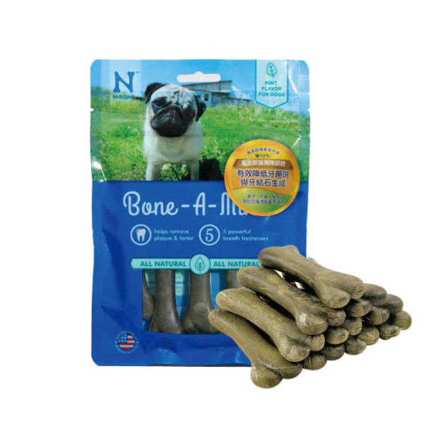 【美國 NPIC】【幫助控制80%牙菌斑】Bone-A-Mints 幫潔明 薄荷清香草本潔牙骨 (1包) (狗零食/潔牙骨) 狗狗天然除臭耐咬磨牙